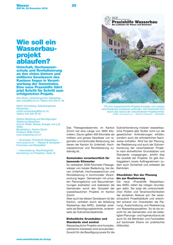 Wie soll ein Wasserbauprojekt ablaufen? | Kanton Zürich